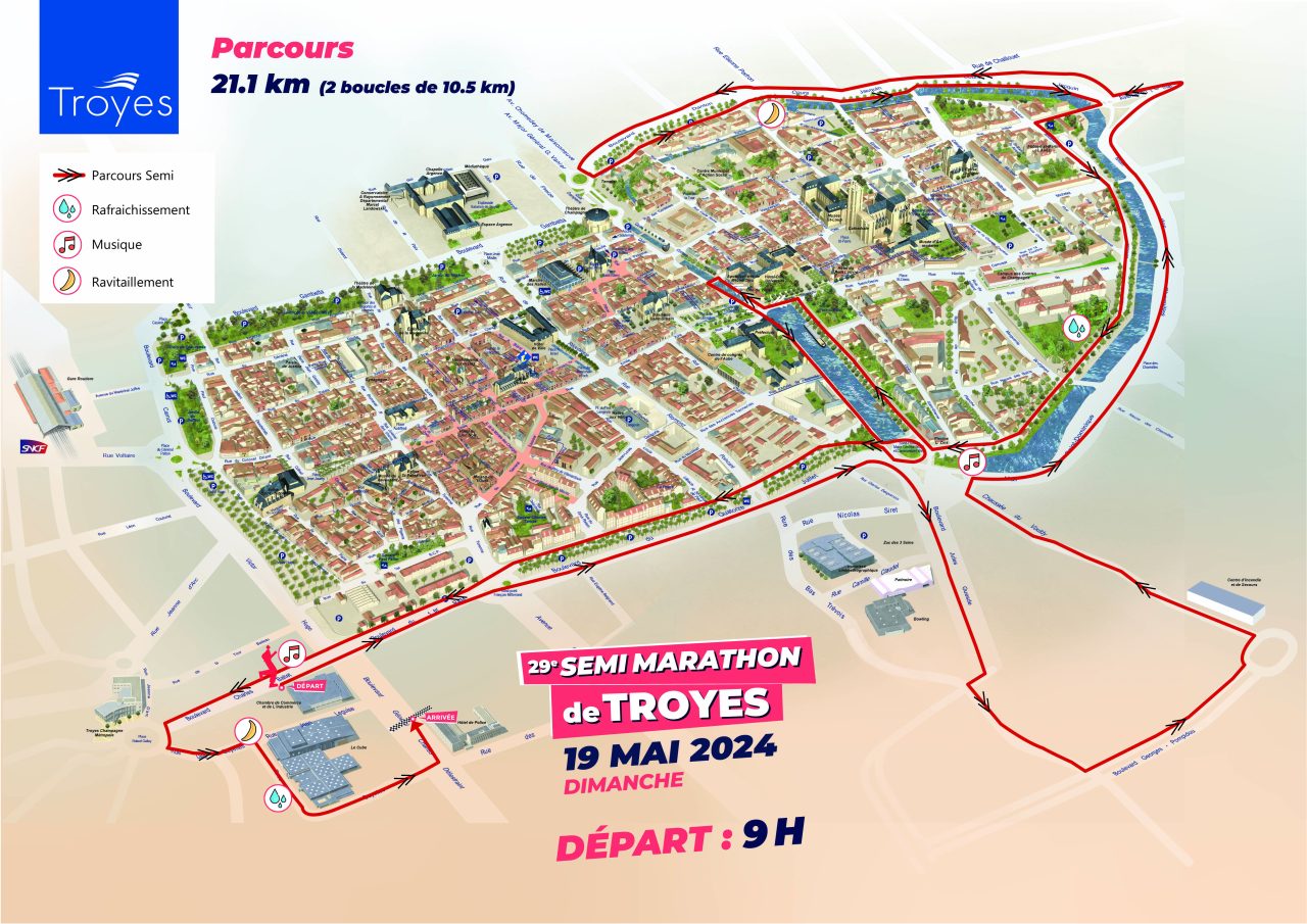 Parcours - Semi-marathon de Troyes